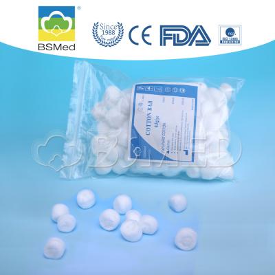 China BSMED 100% Pure Sterile Cotton Wool Balls Small Size 25g-1000g Pack Medical Grade Wound Care for sale
