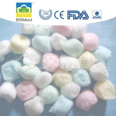 China Medical Alcohol Colored Cotton Wool Balls 0.3g-9g Sizes for Wound Care Dressing - EP/BP Standards for sale