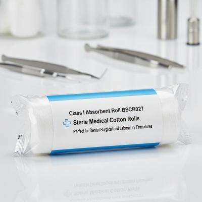 China Class I Absorbent Cotton Roll BSCR027 Sterile Medical Cotton Rolls Perfect for Dental Surgical and Laboratory Procedures for sale