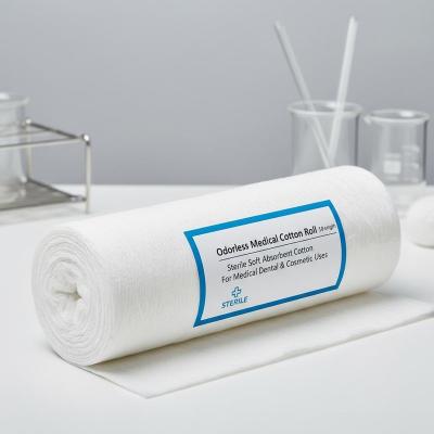China Odorless Medical Cotton Roll 10m Length Sterile Soft Absorbent Cotton Roll Designed for Medical Dental and Cosmetic Uses for sale
