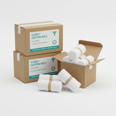 China Class I Cotton Roll 5m Length 9-50 Rolls per Carton Designed for Dental and Medical Professionals Needing Absorbent Rolls for sale
