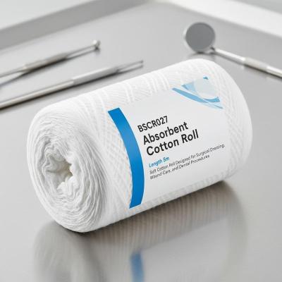 China BSCR027 Absorbent Cotton Roll Length 5m Soft Cotton Roll Designed for Surgical Dressing Wound Care and Dental Procedures for sale