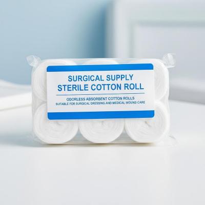 China Surgical Supply Sterile Cotton Roll Odorless Absorbent Cotton Rolls Suitable for Surgical Dressing and Medical Wound Care for sale
