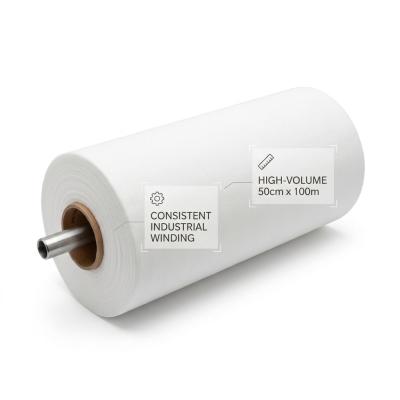 China Blue White Paper Packed Sterile Gauze Roll 50cm x 100m Hospital Grade Absorbent for sale