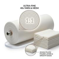 China Zigzag Pillow Gauze Roll Folded Edge 40s Yarn 24x20 Mesh Medical Wound Dressing for sale