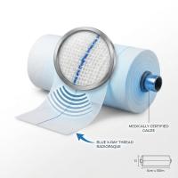 China Pre Cut Gauze Roll Blue Line X Ray Thread 5cm x 100m First Aid Dressing Hospital Use for sale