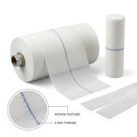 China Pre Cut Gauze Roll Blue Line X Ray Thread 5cm x 100m First Aid Dressing Hospital Use for sale