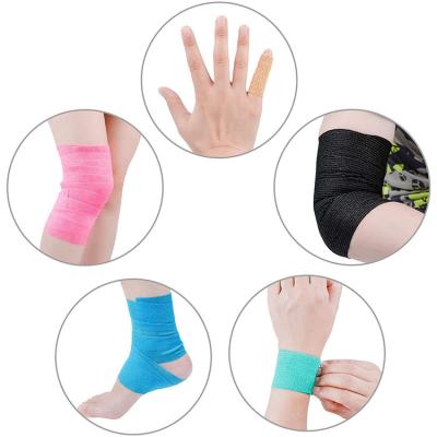 China Medical Sport Self-Adhesive Cohesive Bandage 1-6 inch x 5 Yards with 1:2 Elasticity Ratio for Sports and First Aid for sale