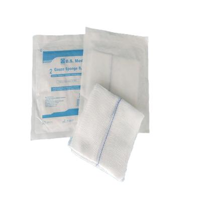 China Cotton Non-Fold Edge Sterile Gauze Swabs 12 Threads Medical Pads - 4x4 inch & 3x3 inch Sizes with CE/ISO Certification for sale