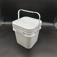 China 100% PP 2L 3L 5L 10L Square Shaped Plastic Bucket Anti Fall Screen Printing for sale