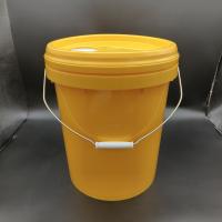 China 18L Industrial Lubricant Bucket With Nozzle Yellow Stackable 20lt Plastic Bucket for sale