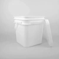 China Impact Resistance Square Plastic Bucket Food Grade With Snap On Lid for sale