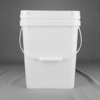 China Impact Resistance Square Plastic Bucket Food Grade With Snap On Lid for sale
