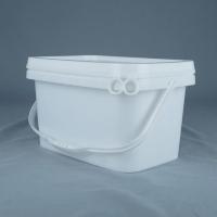 China 12'' Poly Pail Square Storage Buckets With Lids 2 Lbs for sale