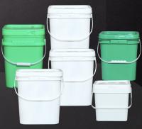 China 12'' Poly Pail Square Storage Buckets With Lids 2 Lbs for sale