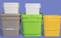 China 2 Lbs Square Food Storage Plastic Buckets With Lids IML Decoration for sale
