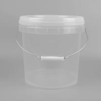 China Snap On Lid Transparent Plastic Bucket 5 Gallon With Metal Handle for sale