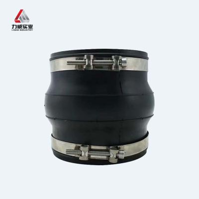 China Clamp Type Rubber Expansion Joint DN 150 EPDM/NR/NBR 180mm Length with 12mm Axial Displacement for sale
