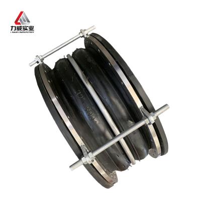 China Double Sphere Rubber Expansion Joint with Limit Tie Rod - 6-40 Bar Pressure Range, -15°C to 80°C Temperature for sale