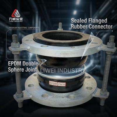 China EPDM Double Sphere Flexible Rubber Joint Flanged Ends DN32-DN1200 -40°C to 120°C for sale