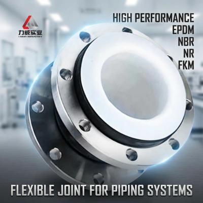 China Single Sphere Flexible Rubber Joint EPDM NBR NR FKM PTFE Lined DN25 DN3400 10 Bar for sale