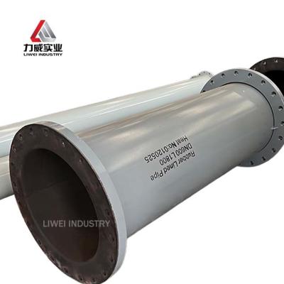 China Heavy Duty Abrasion Resistant Rubber Lined Steel Pipe for Mining Slurry Large Diameter Flanged Connection for sale