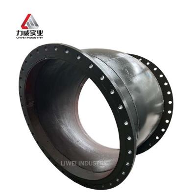 China Rubber Lined Pipe Fittings Elbow Tee Reducer Bend Flanged Connection Carbon Steel Shell Corrosion Resistant for sale