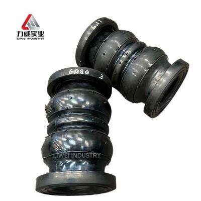 China Oil Resistant NBR Double Sphere Rubber Expansion Joint Flanged for Fuel Hydraulic HVAC Systems for sale