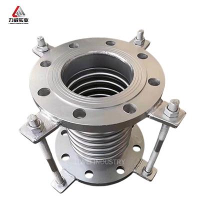 China DN200 PN16 Flanged Metal Ripple Compensator Ansi B16.5 Limit Rod Design Hydrostatic Tested For Steel Pipeline for sale
