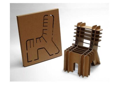 China Biodegradable Corrugated Paper Folding Furniture , Home Foldable Paper Chair for sale