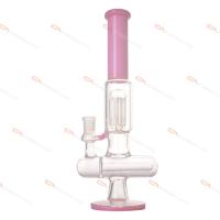 China 16.4 Inch Straight Glass Bong with Tree Percolator 5mm Thick 18F Joint for sale