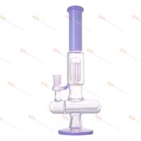 China 16.4 Inch Straight Glass Bong with Tree Percolator 5mm Thick 18F Joint for sale