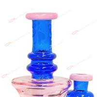 China 16cm 6.29 Inch Smoking Glass Bong Double Layer Coating Skeleton Dab Rig 14mm 18mm Joint for sale