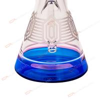 China Sandblasted Glass Bong 15 Inches Height 14mm Joint Beaker Water Pipe for Smoking for sale