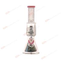 China 31cm Smoking Glass Bong Inner Sandblasted Triangle Inner Layer HBS Materials for sale