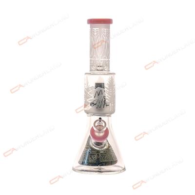 China 31cm Smoking Glass Bong Inner Sandblasted Triangle Inner Layer HBS Materials for sale