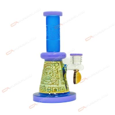 China 8 Inch Tobacco Glass Bong Stone Like Texture 14F Joint White Jade Color for sale