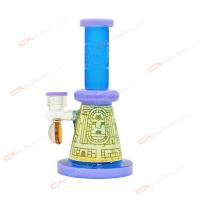 China 8 Inch Tobacco Glass Bong Stone Like Texture 14F Joint White Jade Color for sale