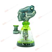 China Encave Indian Style Glass Bong 22cm 3D Head Dab Rig Stone-Like Texture Smoking Water Pipe for sale