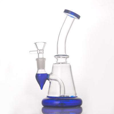 China 8 Inch Glass Dab Rig Jade Color Round Thick Rimmed Base 14mm Female Joint Oil Rig for sale