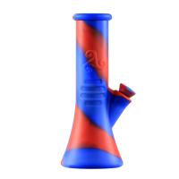 China 9 Inch Soft Feeling Silicone Water Bong Mix Color Printed for sale