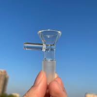 China 14mm Male Transparent Glass Water Bong Bowl with Handle 3mm Thick for Dry Herb for sale