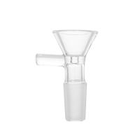 China 14mm Male Transparent Glass Water Bong Bowl with Handle 3mm Thick for Dry Herb for sale
