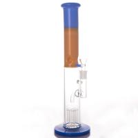 China 14.5 Inch Straight Tube Glass Bong Borosilicate Glass Cylinder Jade Colors for Flower for sale