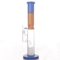 China 14.5 Inch Straight Tube Glass Bong Borosilicate Glass Cylinder Jade Colors for Flower for sale
