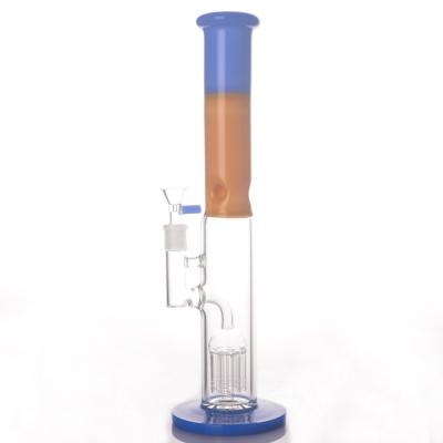 China 14.5 Inch Straight Tube Glass Bong Borosilicate Glass Cylinder Jade Colors for Flower for sale