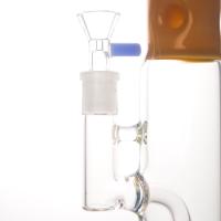 China 14.5 Inch Straight Tube Glass Bong Borosilicate Glass Cylinder Jade Colors for Flower for sale