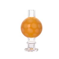 China Ball Shape Glass Carb Caps Dots Pattern Jade Yellow For Heat Dispersion for sale