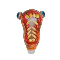 China 125mm Glass Hand Pipe 3D Weird Monster Design Spoon Pipe 20mm Bowl for sale