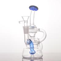 China Glass Dab Rig 5.5 Inches Mini Klein Recycler Rig Double Handle for sale